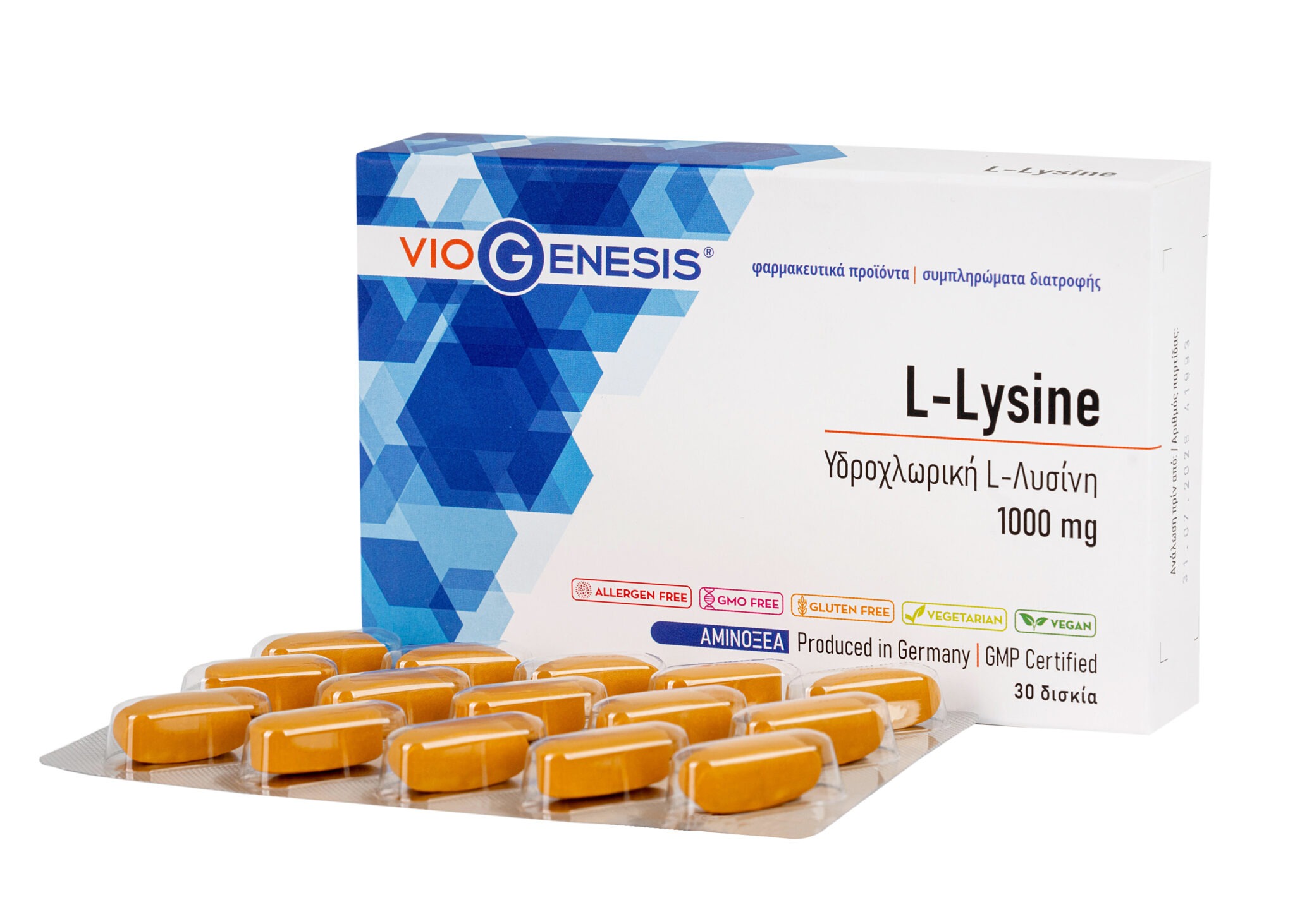 VioGenesis L-Lysine 1000 mg 30 tabs - Viogenesis